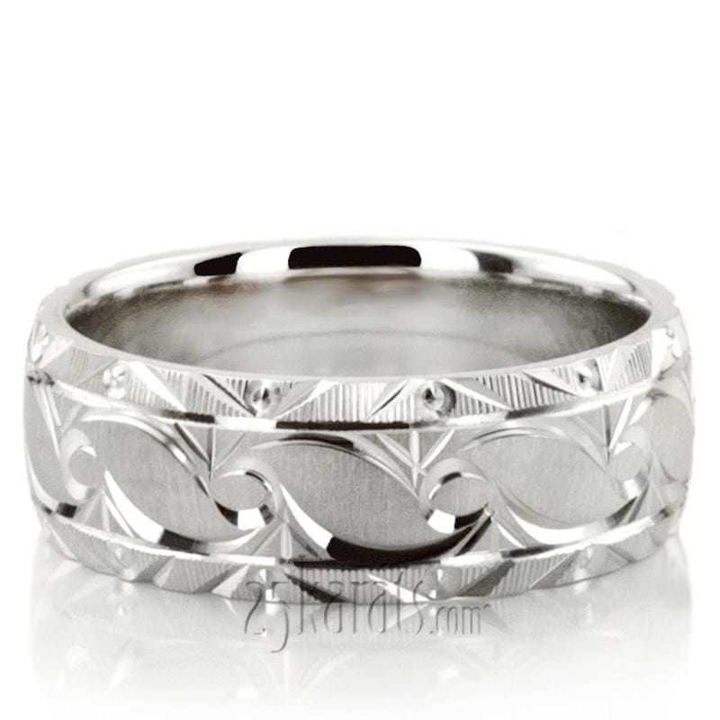Fine Grooved Fancy Designer Wedding Ring - Etsy