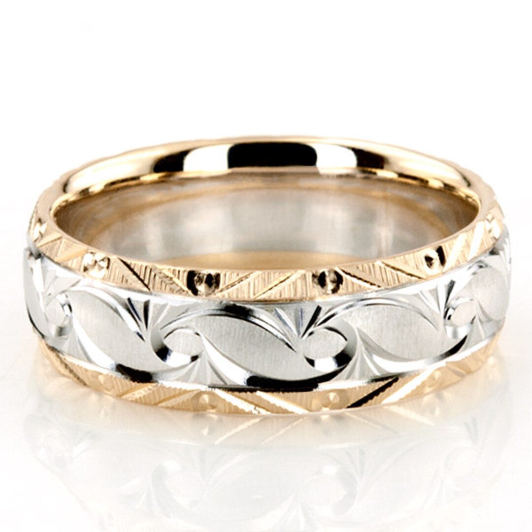 Fine Grooved Fancy Designer Wedding Ring - Etsy