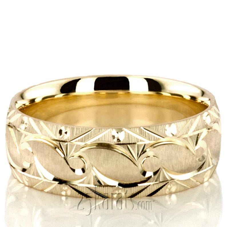 Fine Grooved Fancy Designer Wedding Ring - Etsy