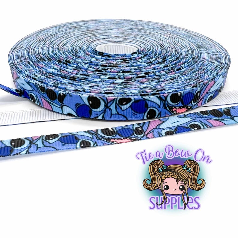Blue Hawaiian Alien Ribbon | 3/8" or 1.5" Single-sided USDR Grosgrain ...