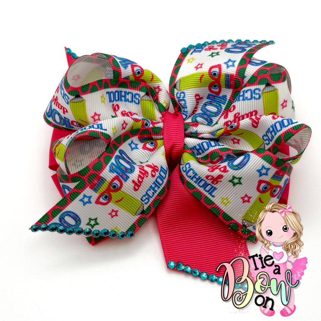 100 Days of School Octo Hairbow | School Bow | Handmade Hairbow | Girl ...