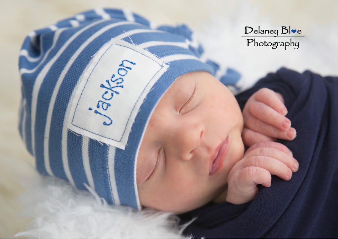 Baby Blue, Baby Name Hat, Personalized Baby Hat,hospital Hat,newborn ...