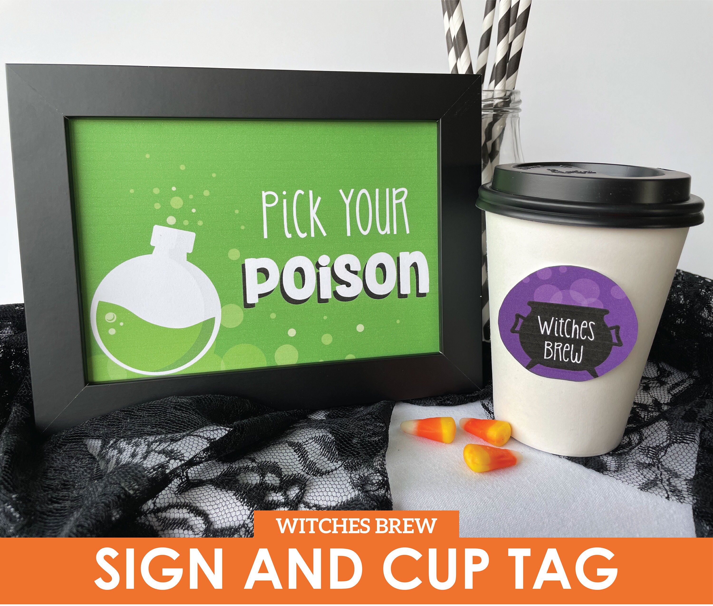 Halloween Hot Chocolate Bar - Witches Brew - Printable Kit - INSTANT ...