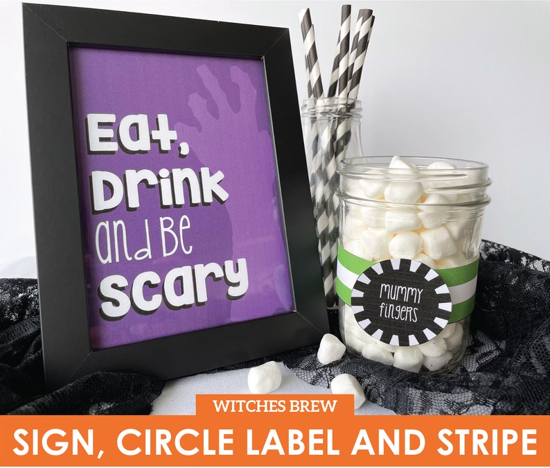 Halloween Hot Chocolate Bar - Witches Brew - Printable Kit - INSTANT ...