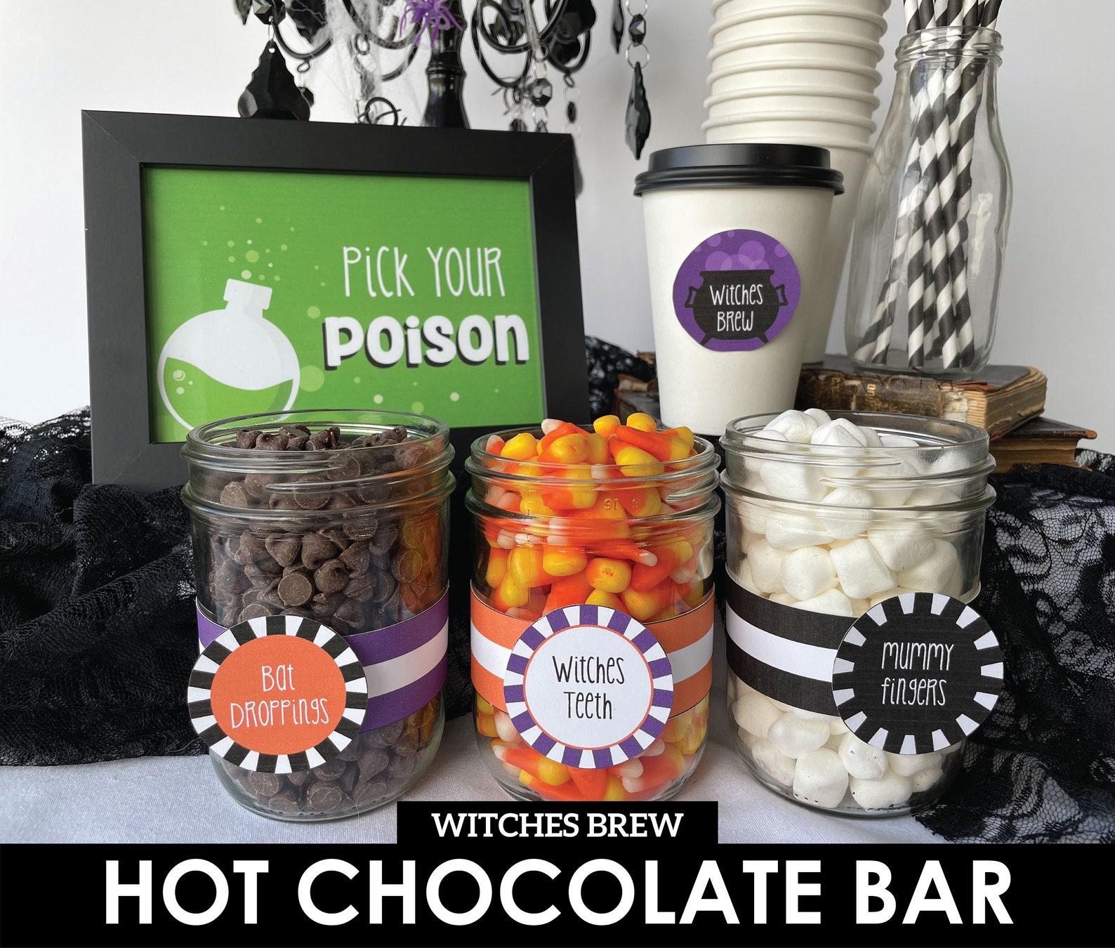 Halloween Hot Chocolate Bar - Witches Brew - Printable Kit - INSTANT ...