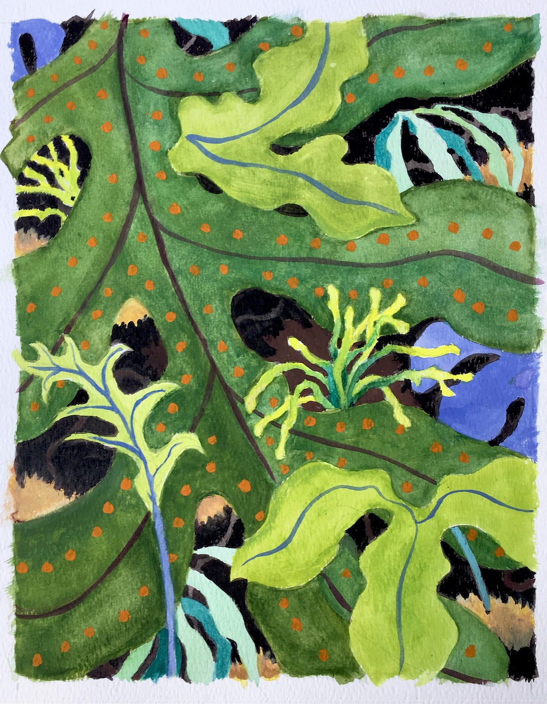 FERN Fantasy – Print of Watercolor Painting of Lauae Ferns on Big ...