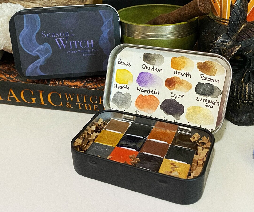 Season of the Witch Paint Palette Set of 12 Watercolors Handmade Vegan ...