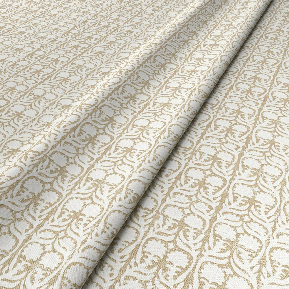 Penny Morrison Ashok Fabric in Ecru, Linen Fabric 1.66 Yard - Etsy