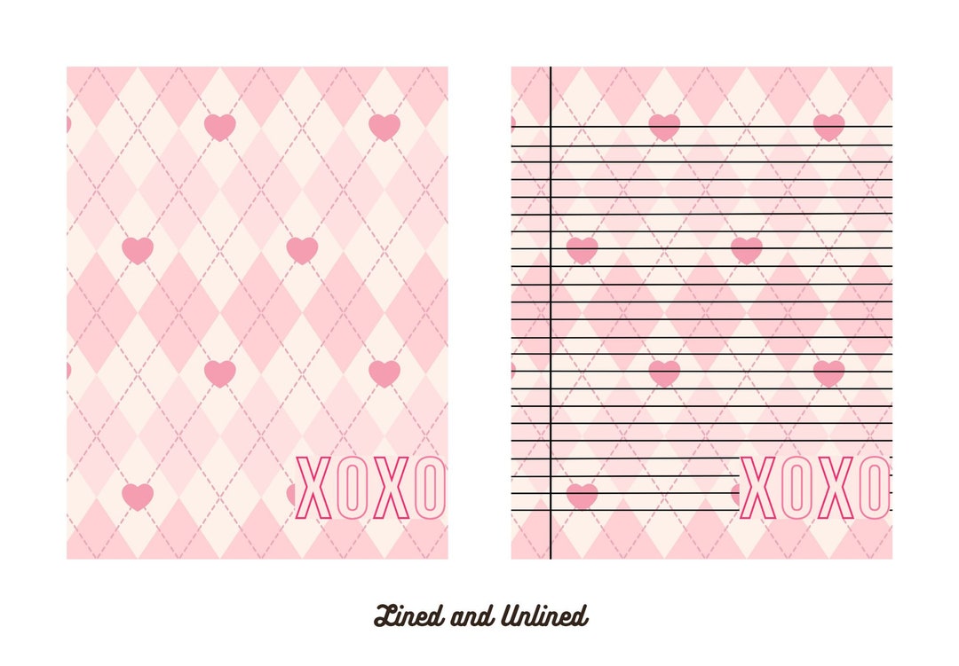 Valentine's Printable Lined & Unlined Paper, Valentine's Stationary - Etsy