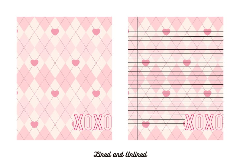 Valentine's Printable Lined & Unlined Paper, Valentine's Stationary - Etsy