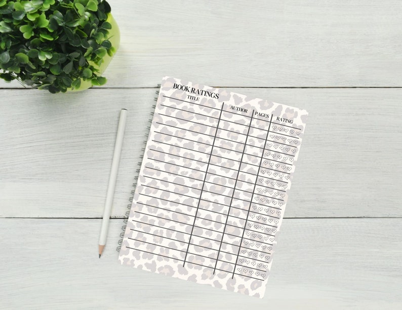 Leopard Print Lover Digital Printable Book Rating - Etsy