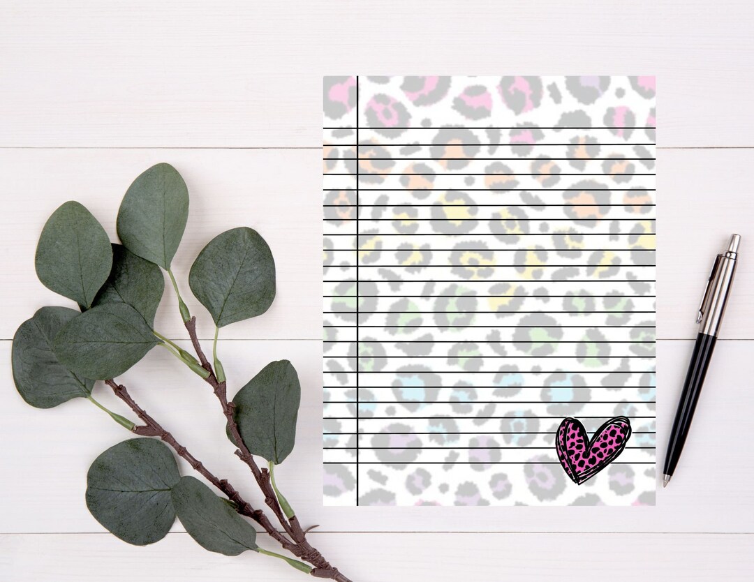 Rainbow Leopard Print Digital Printable Lined & Unlined Paper - Etsy