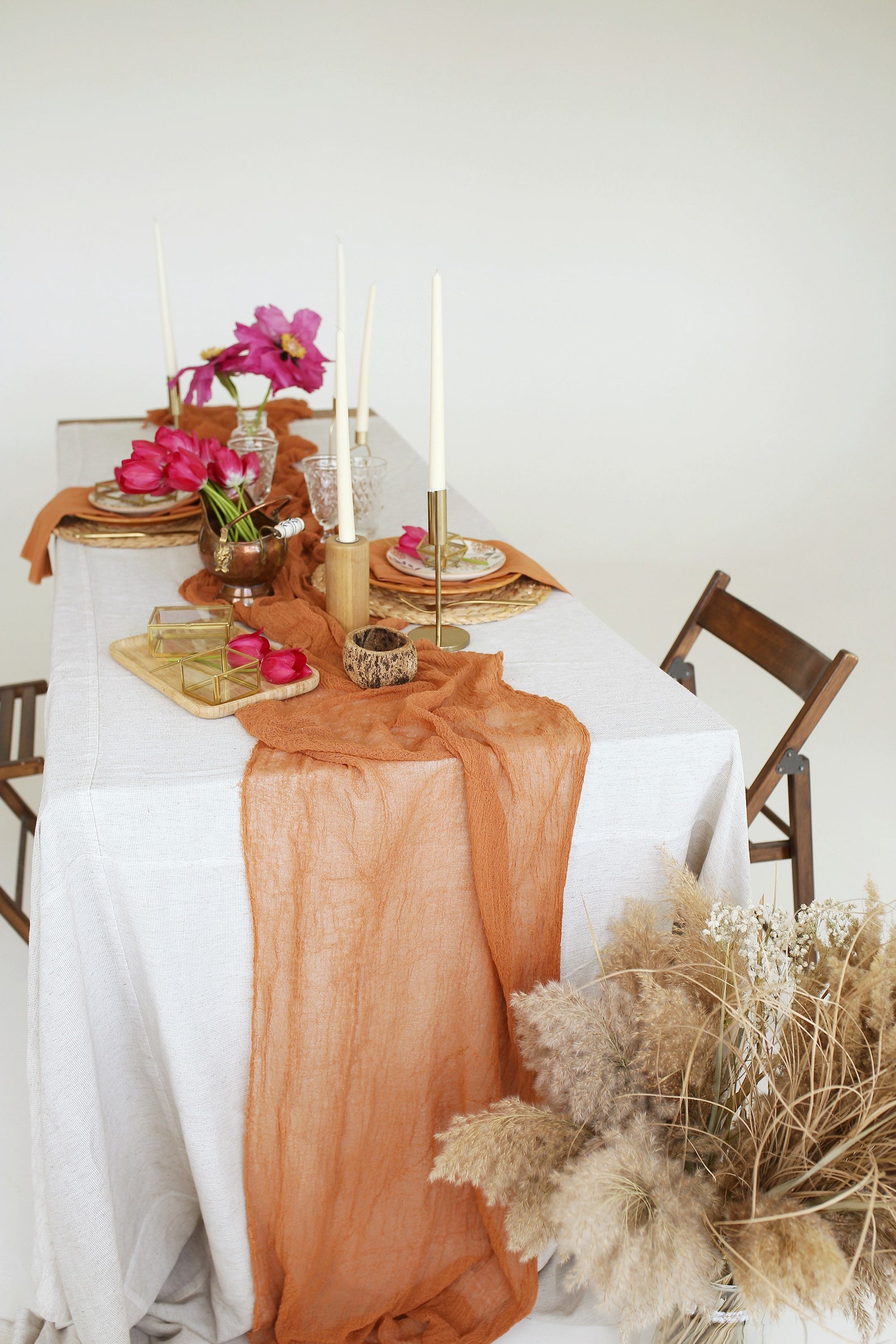 COPPER Gauze Runner / Hand Dyed Eco Decor / Made in Ukraine / - Etsy