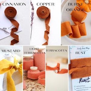 Burnt Orange Cotton Ribbon: Rustic Hand-dyed Ceremonial Decor - Etsy