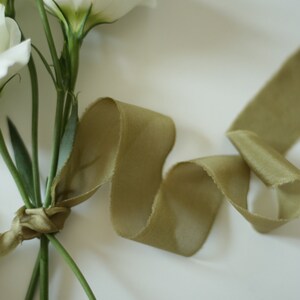 Hand Dyed Silk Ribbon / Hand Torn Ribbon / Frayed Edge Ribbon / Gift ...