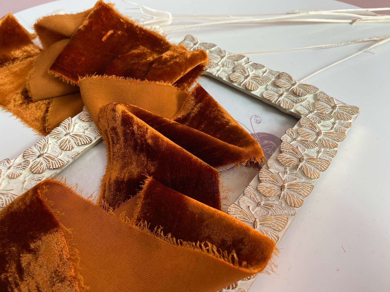 RUST Velvet Ribbon Rust Velvet Bouquet Ribbon Rusty Decor - Etsy