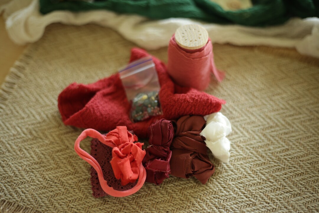 Hand Dyed Organic Fabric Scraps in Christmas Red Color/ Small Silk and ...