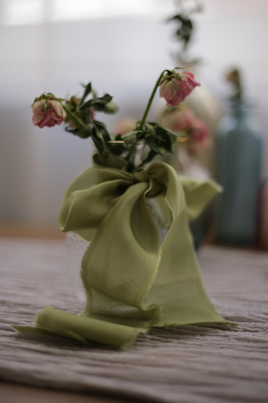 Hand Dyed Silk Ribbon / Hand Torn Ribbon / Frayed Edge Ribbon / Gift ...