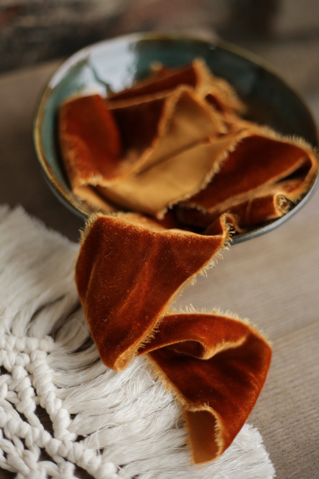 Brown Velvet Ribbon / Silk Velvet Ribbon / Hand Dyed Silk Ribbon - Etsy