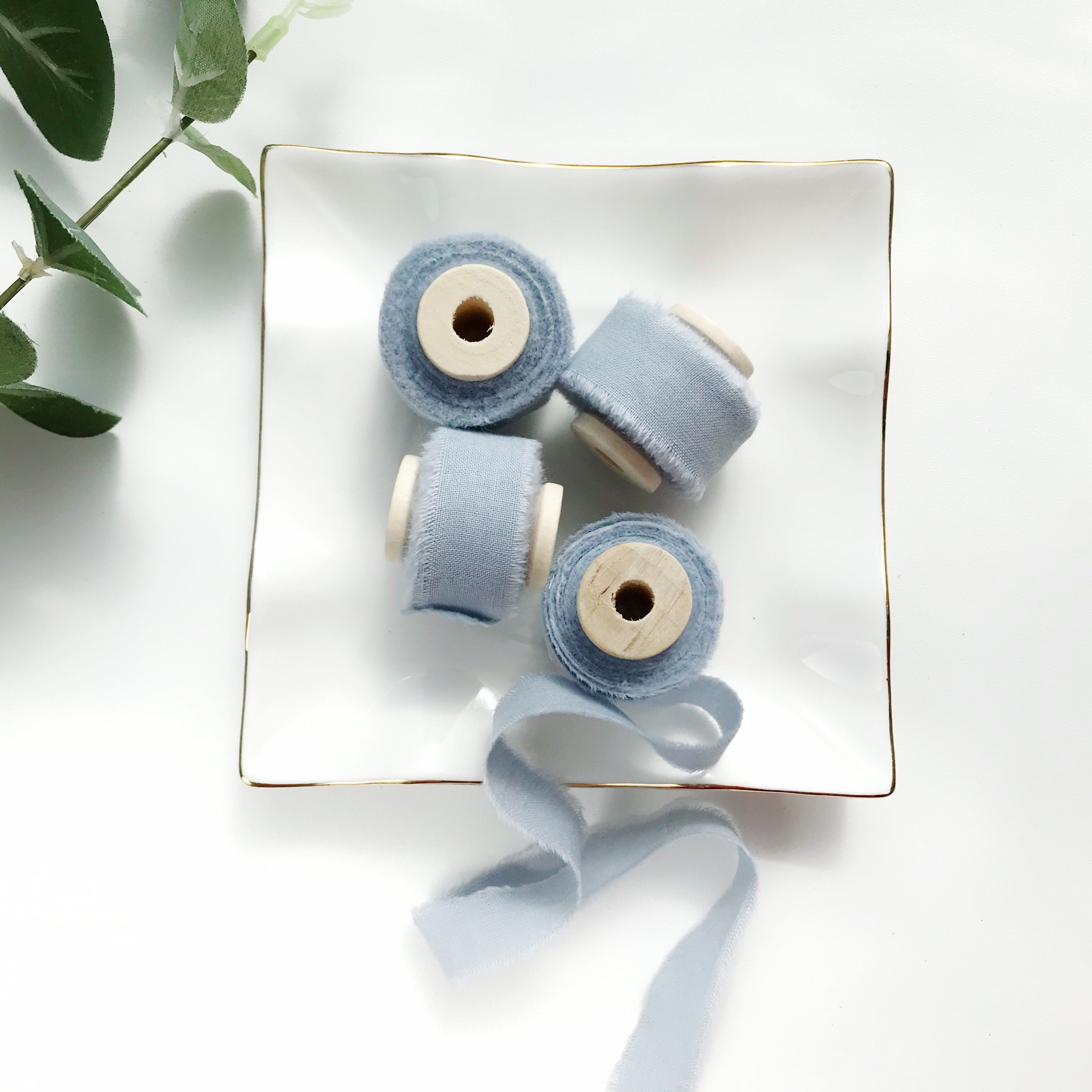 LIGHT DUSTY BLUE Cotton Ribbon Bouquet Ribbon Wedding Soft | Etsy
