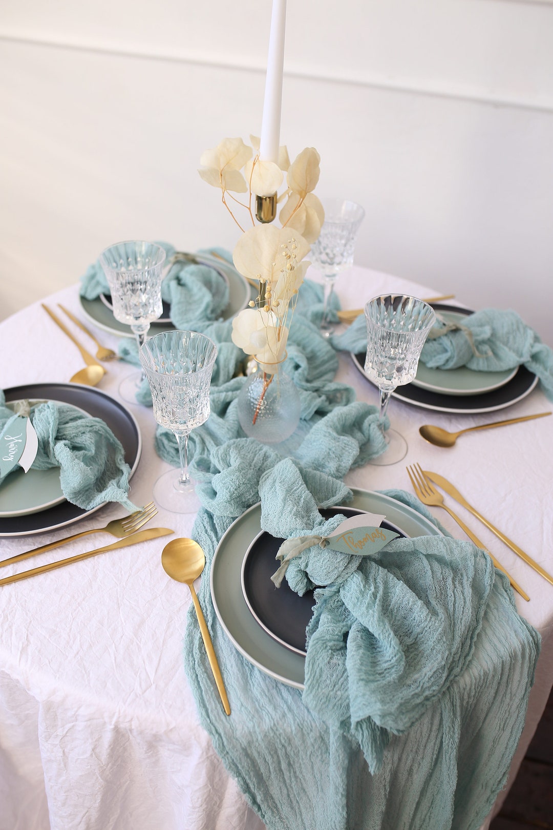 Cheesecloth Table Runner / Baby Shower Centrepiece / Wedding Table ...
