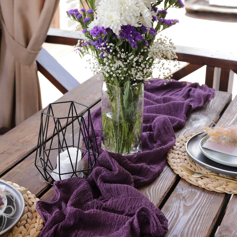 Purple Table Runner - Etsy