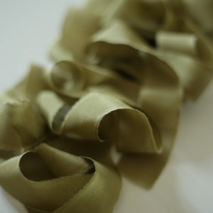 Hand Dyed Silk Ribbon / Hand Torn Ribbon / Frayed Edge Ribbon / Gift ...