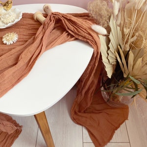 COPPER Double Gauze Runner / Muslin Fabric / Cotton Cheesecloth Runner ...
