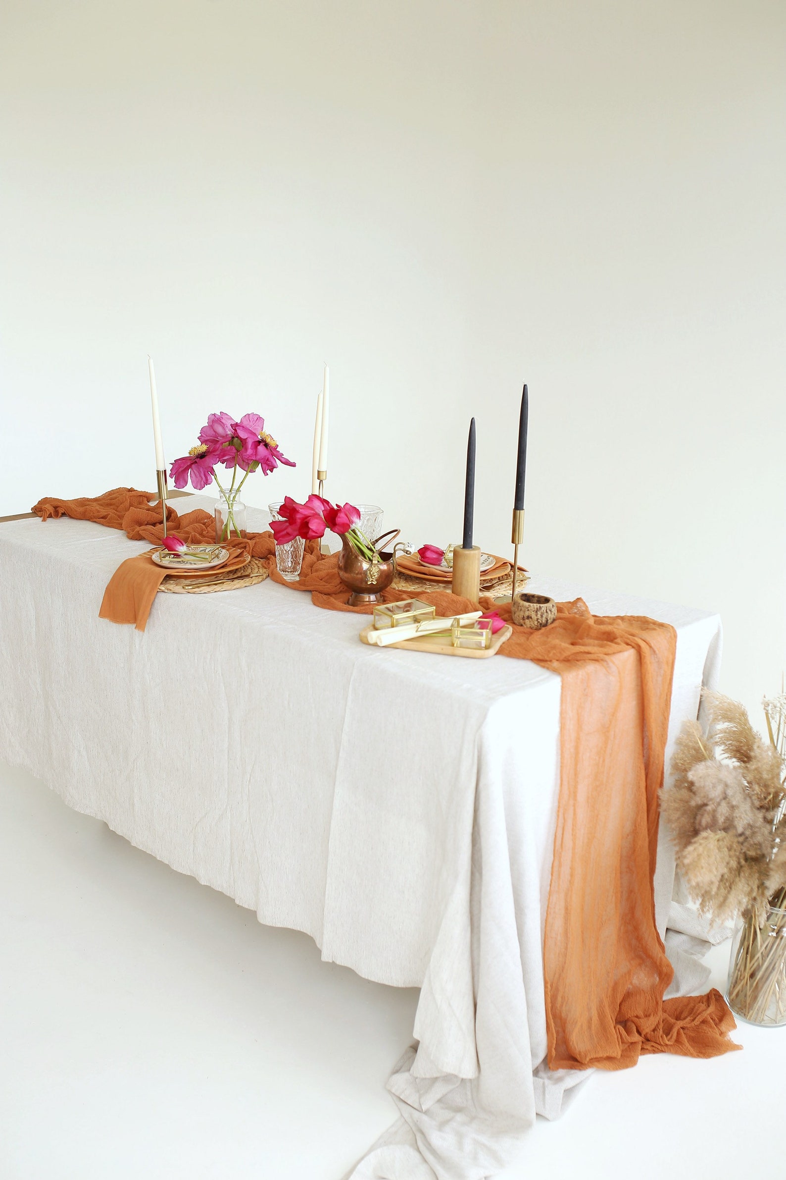 COPPER Gauze Runner / Hand Dyed Eco Decor / Made in Ukraine / - Etsy