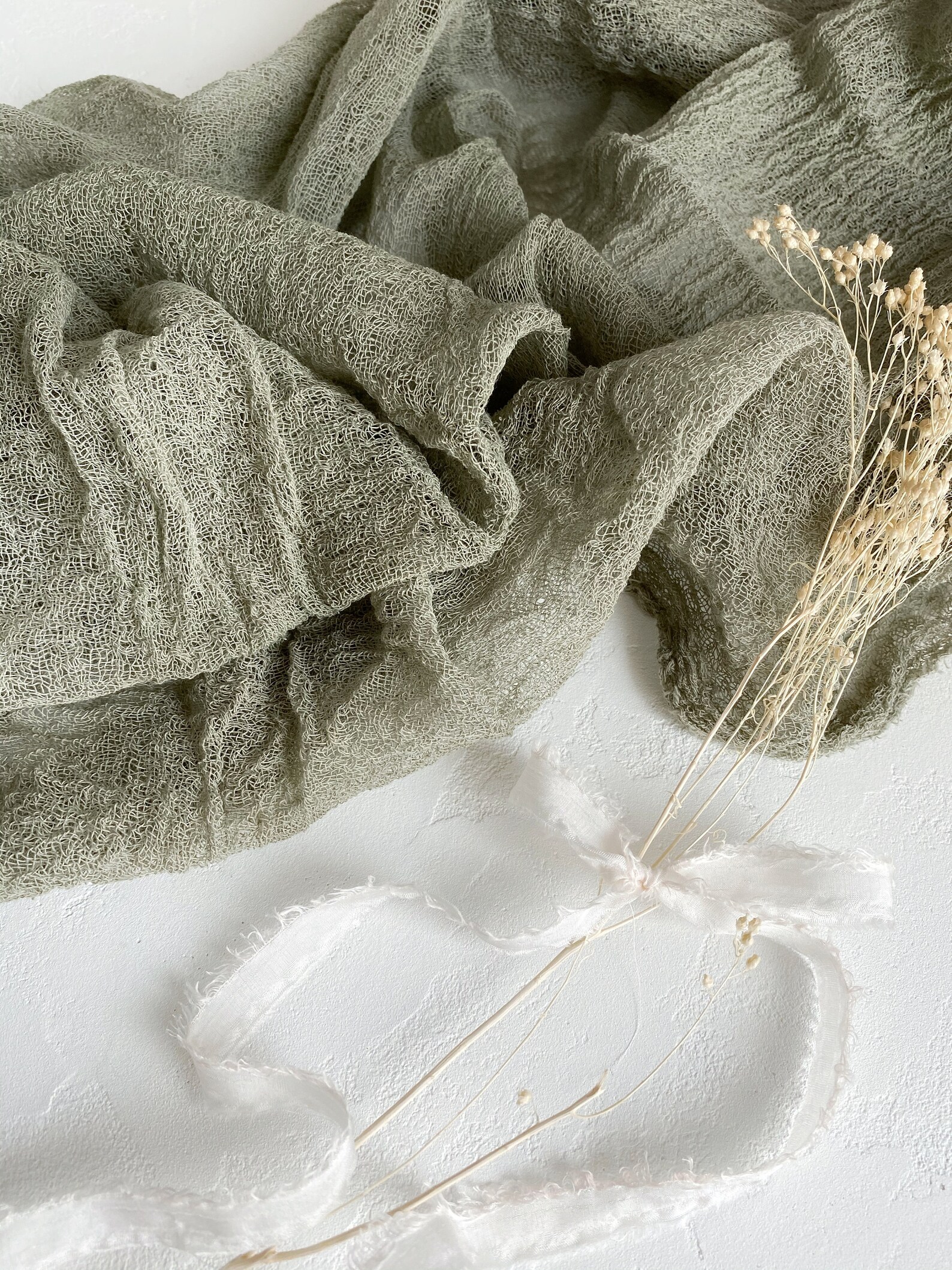 SAGE GREEN Cheesecloth Table Runner / Rustic Wedding - Etsy