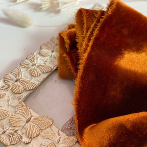 RUST Velvet Ribbon Rust Velvet Bouquet Ribbon Rusty Decor Personalized ...