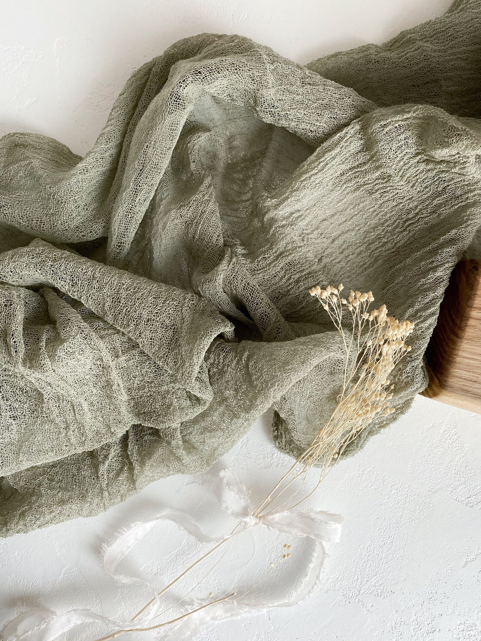 SAGE GREEN Cheesecloth Table Runner / Rustic Wedding - Etsy