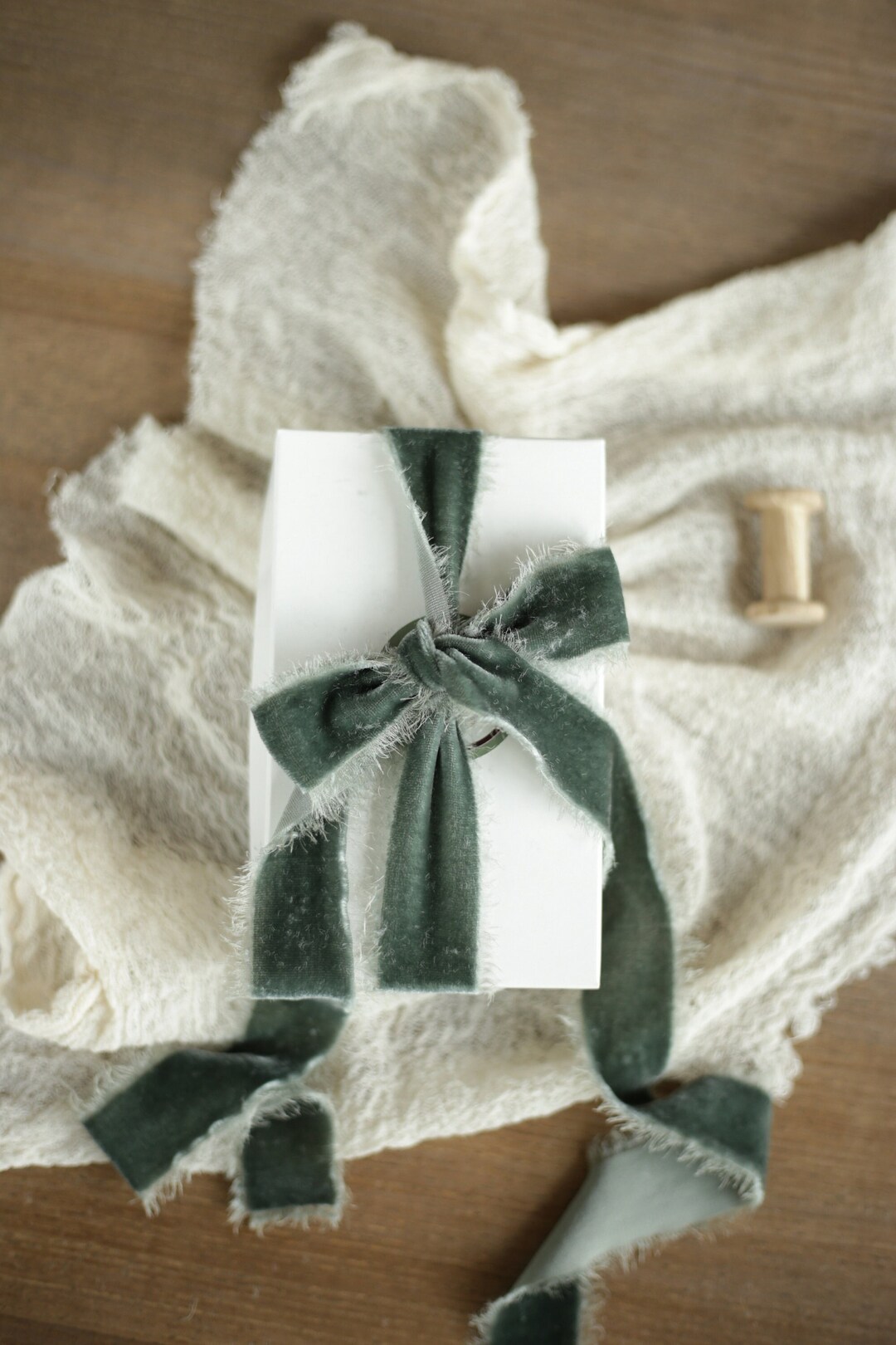 Silk Velvet Ribbon for Wedding Bouquets and Gift Wrapping / Antiqued ...