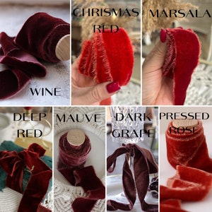 Red Velvet Ribbon / Silk Velvet Ribbon / Hand Dyed Silk Ribbon - Etsy