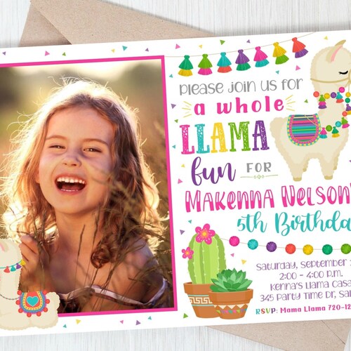 EDITABLE Llama Invitation Llama Birthday Invitations Alpaca | Etsy