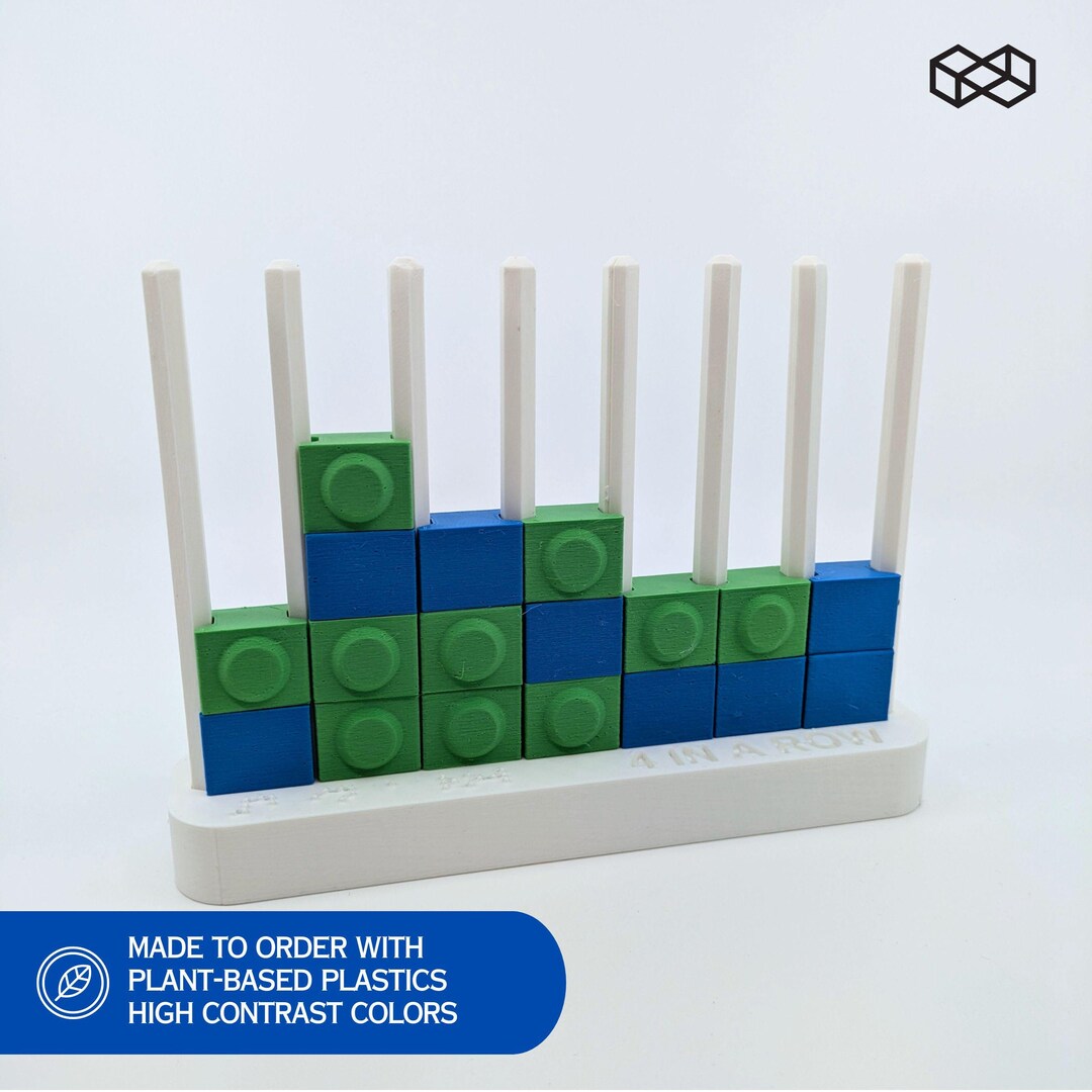 Accessible 4 in a Row Game for the Blind - Tactile Board Game - Etsy