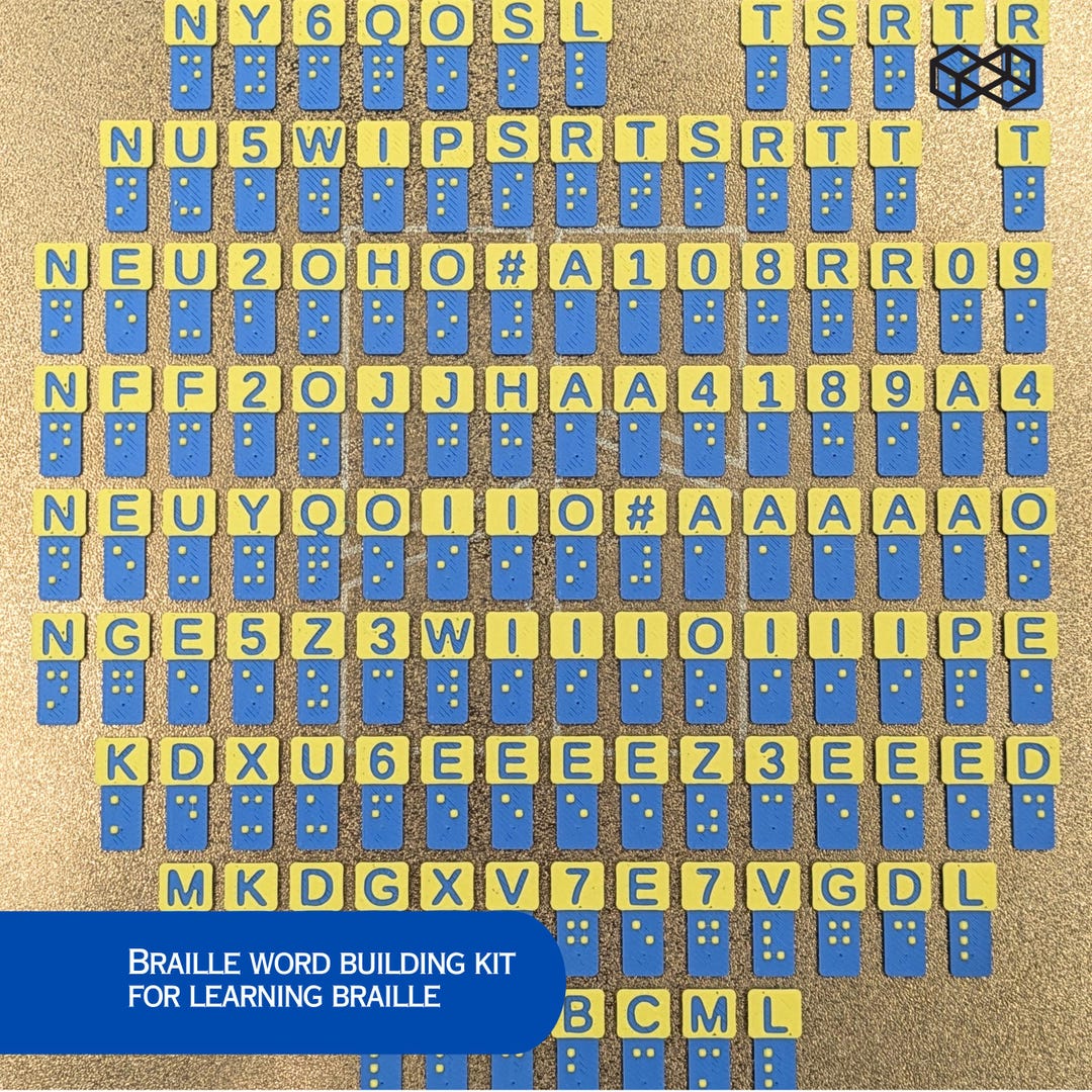 Tactile Braille Alphabet Learning Kit: Word Building Tiles (regular ...