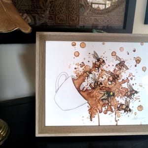 Art Print (UNFRAMED) Coffee Bees. 8x10 Inch Print. Signed, Limited ...