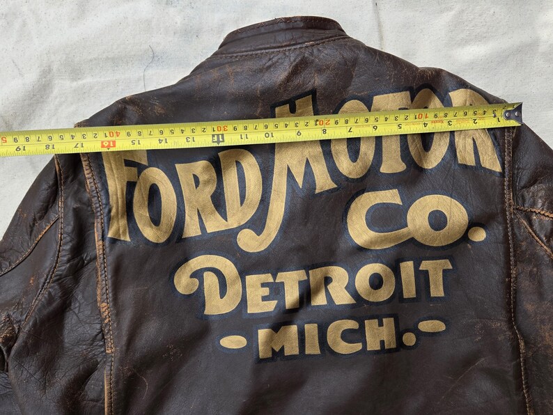 Vintage Brooks Leather Jacket Ford Motor Co - Etsy
