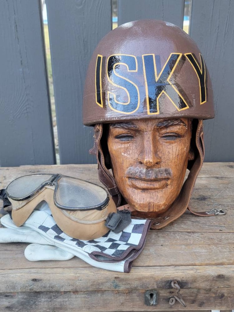 Vintage Motorcycle Hot Rod Helmet - Etsy