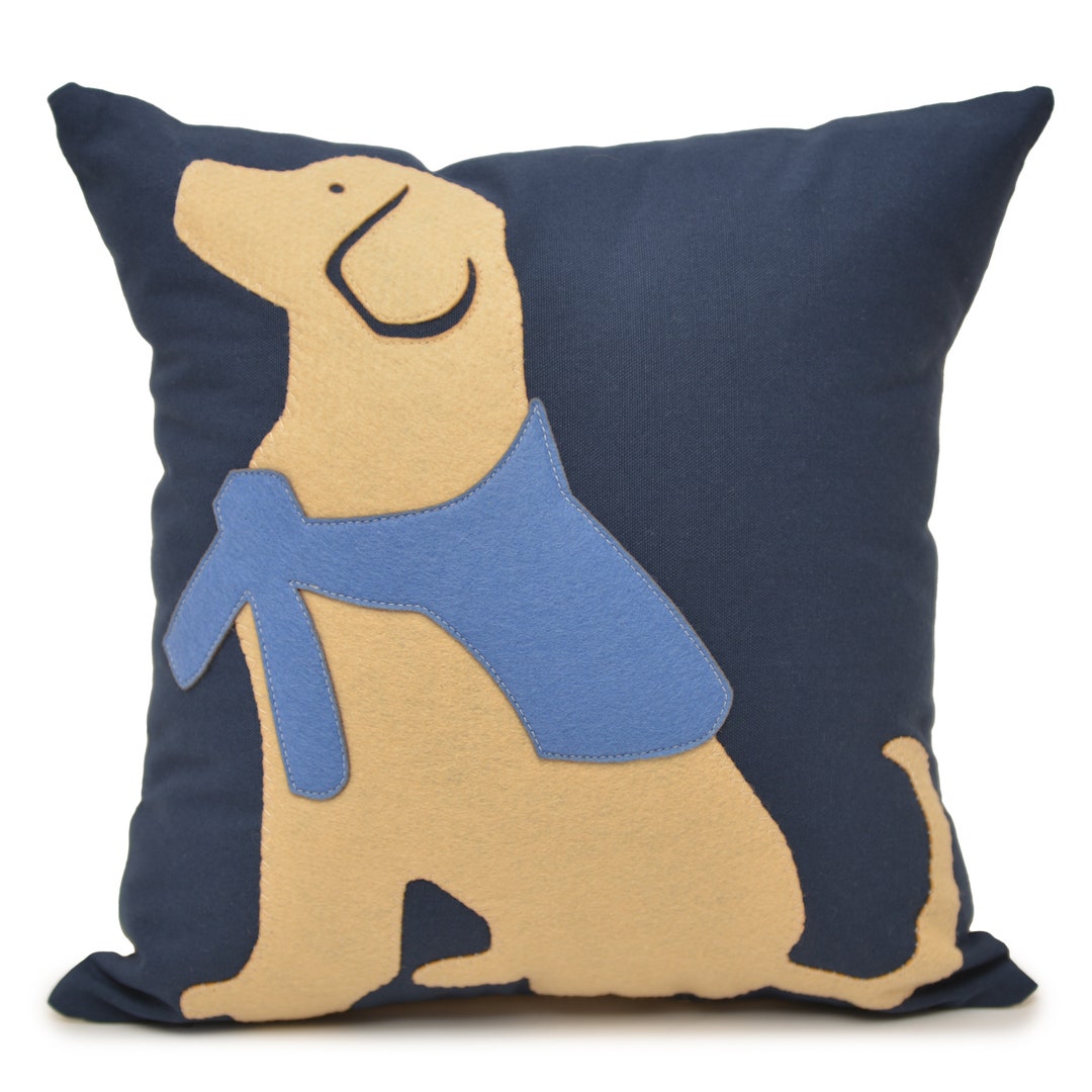 18" Preppy Yellow Labrador Pillow With Sweater, Summer - Etsy