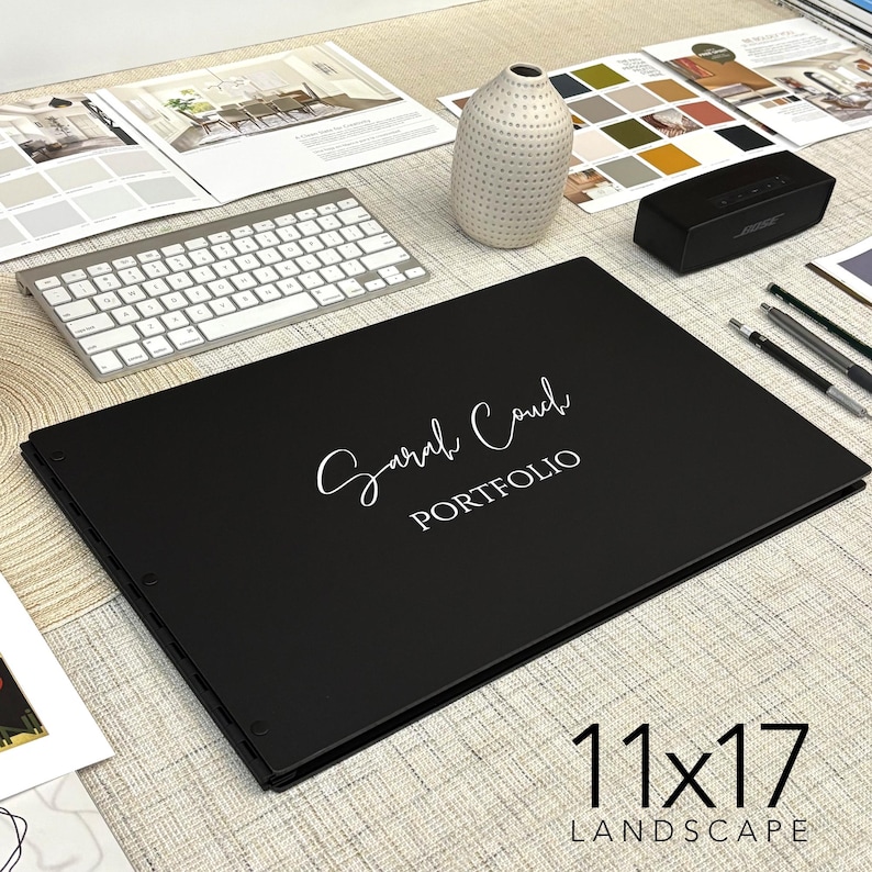 Matte Black Portfolio 11x17 Landscape Portfolio Sleek Portfolio Design ...