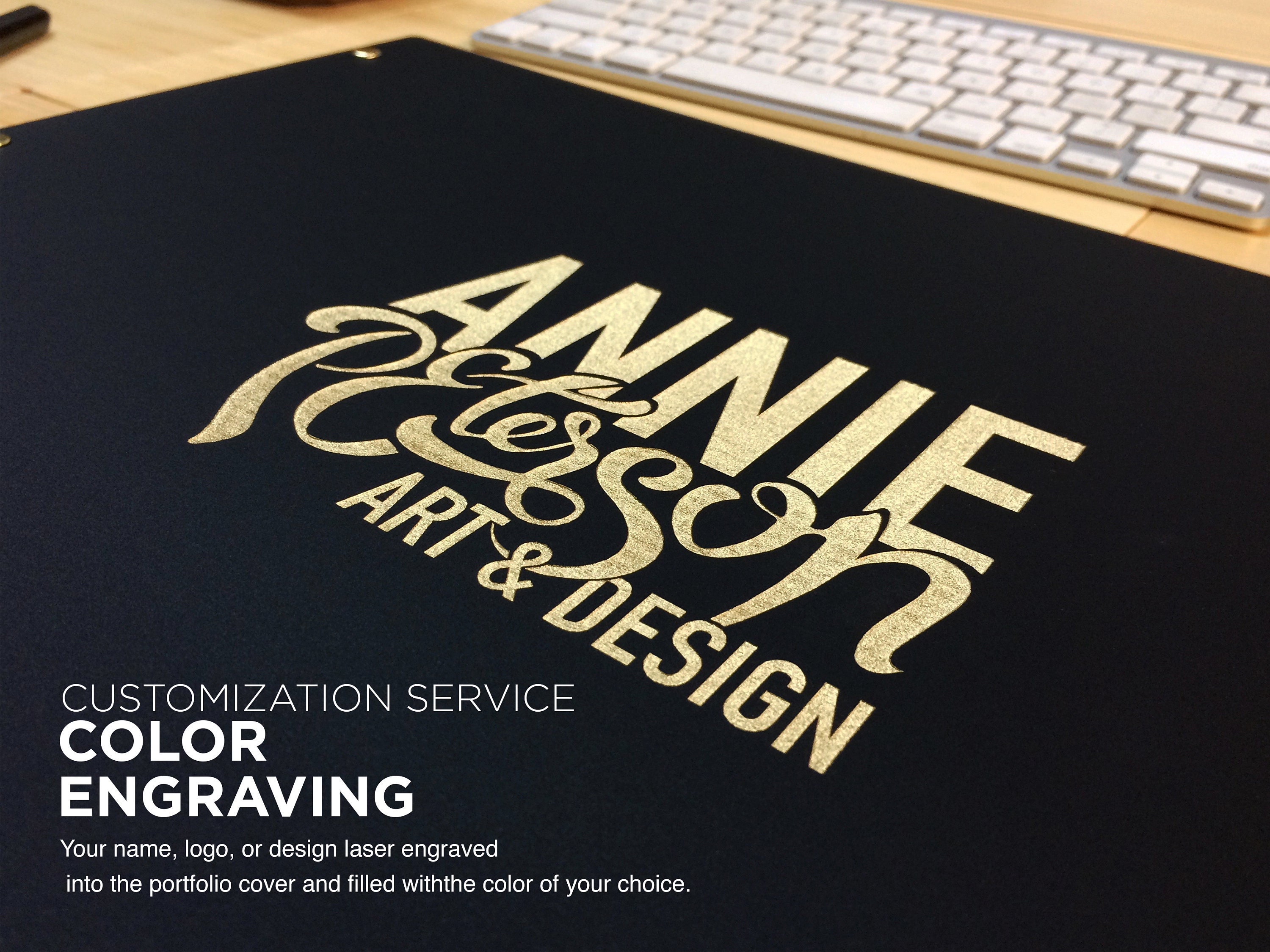 Portfolio Gold Matte Black 11x14 Landscape Portfolio Book Case Screw ...