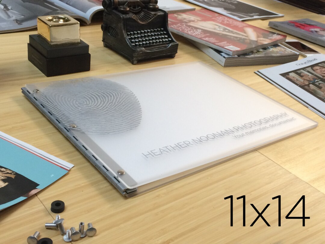 11x14 Landcsape Frosted Clear Portfolio W/ Silver Hardware - Portfolio ...