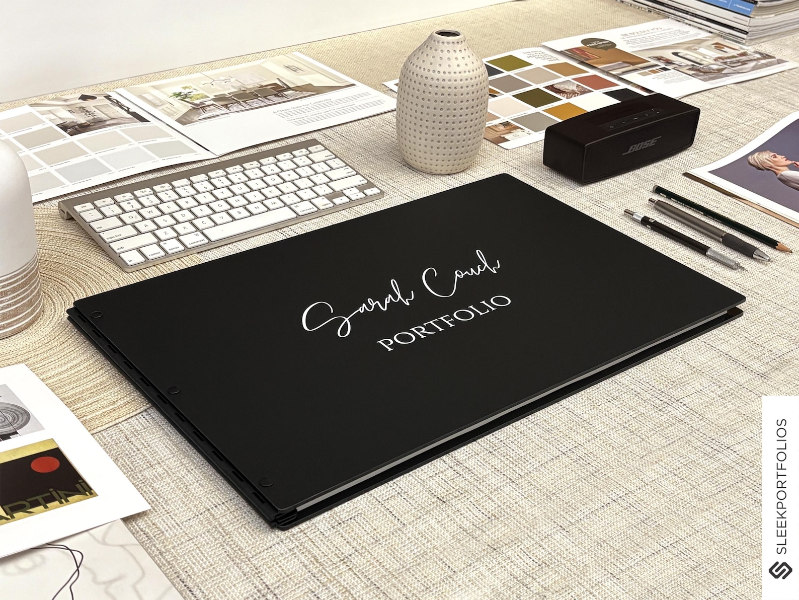 Matte Black Portfolio 11x17 Landscape Portfolio Sleek Portfolio Design ...