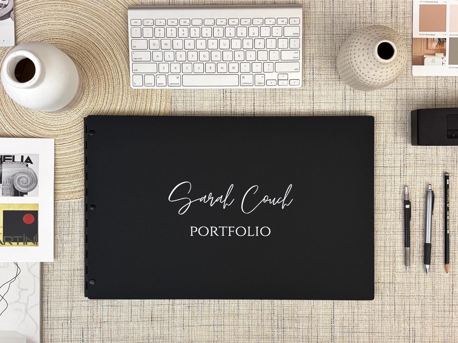 Matte Black Portfolio 11x17 Landscape Portfolio Sleek Portfolio Design ...