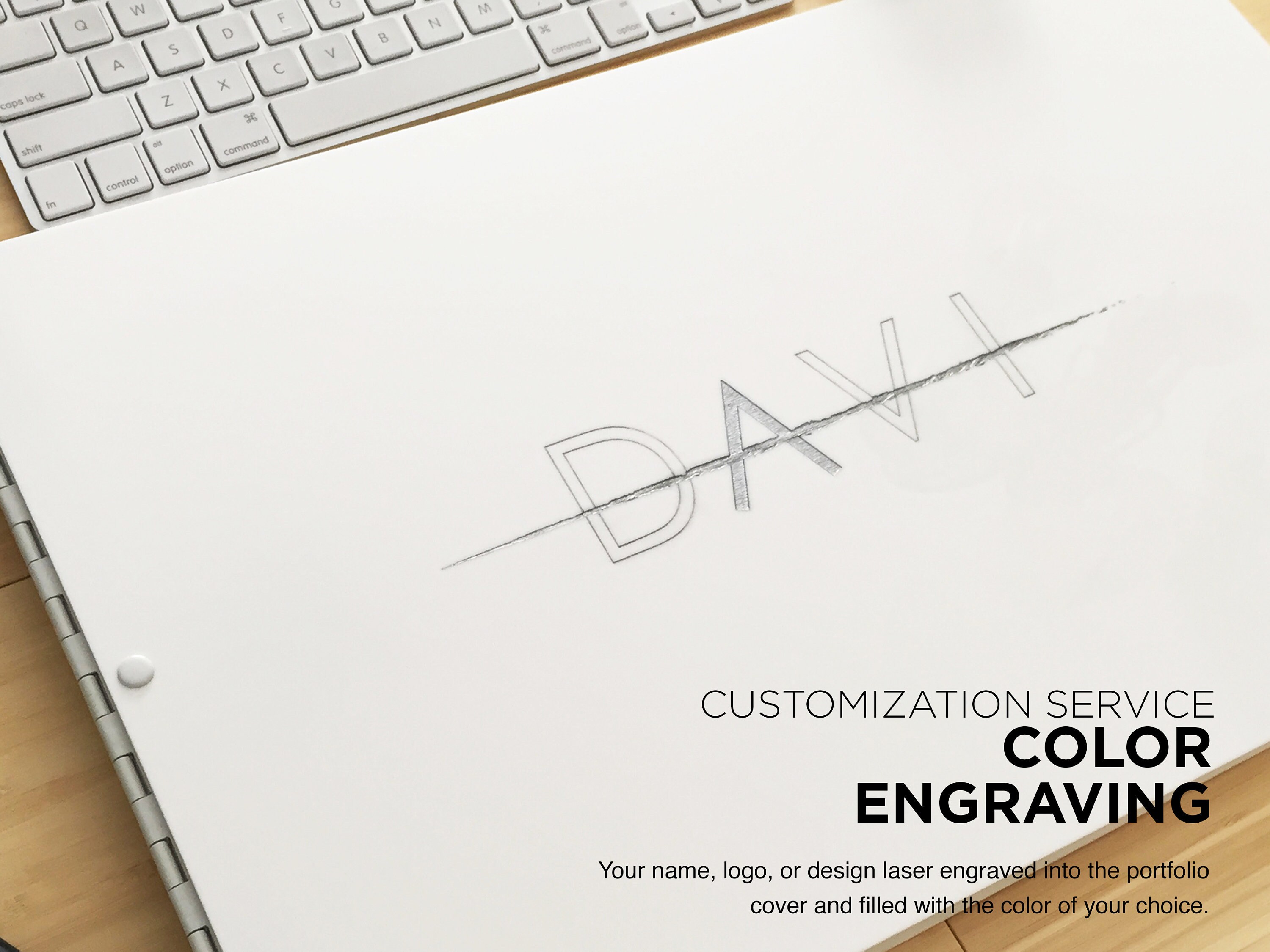 Glossy White Portfolio With White Hinges 8.5x11 Landscape Portfolio ...