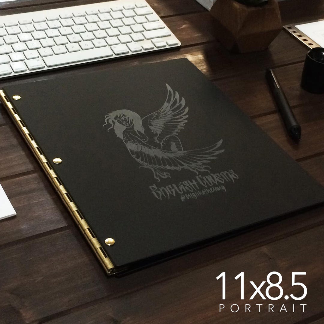 Gold Matte Black 11 X 8.5 Portrait Letter Size Portfolio Book Case 11 X ...