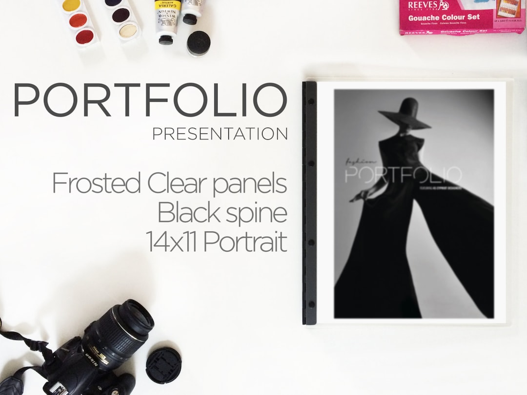Frosted Clear Portfolio With Black Hinges 14x11 Portrait Portfolio ...