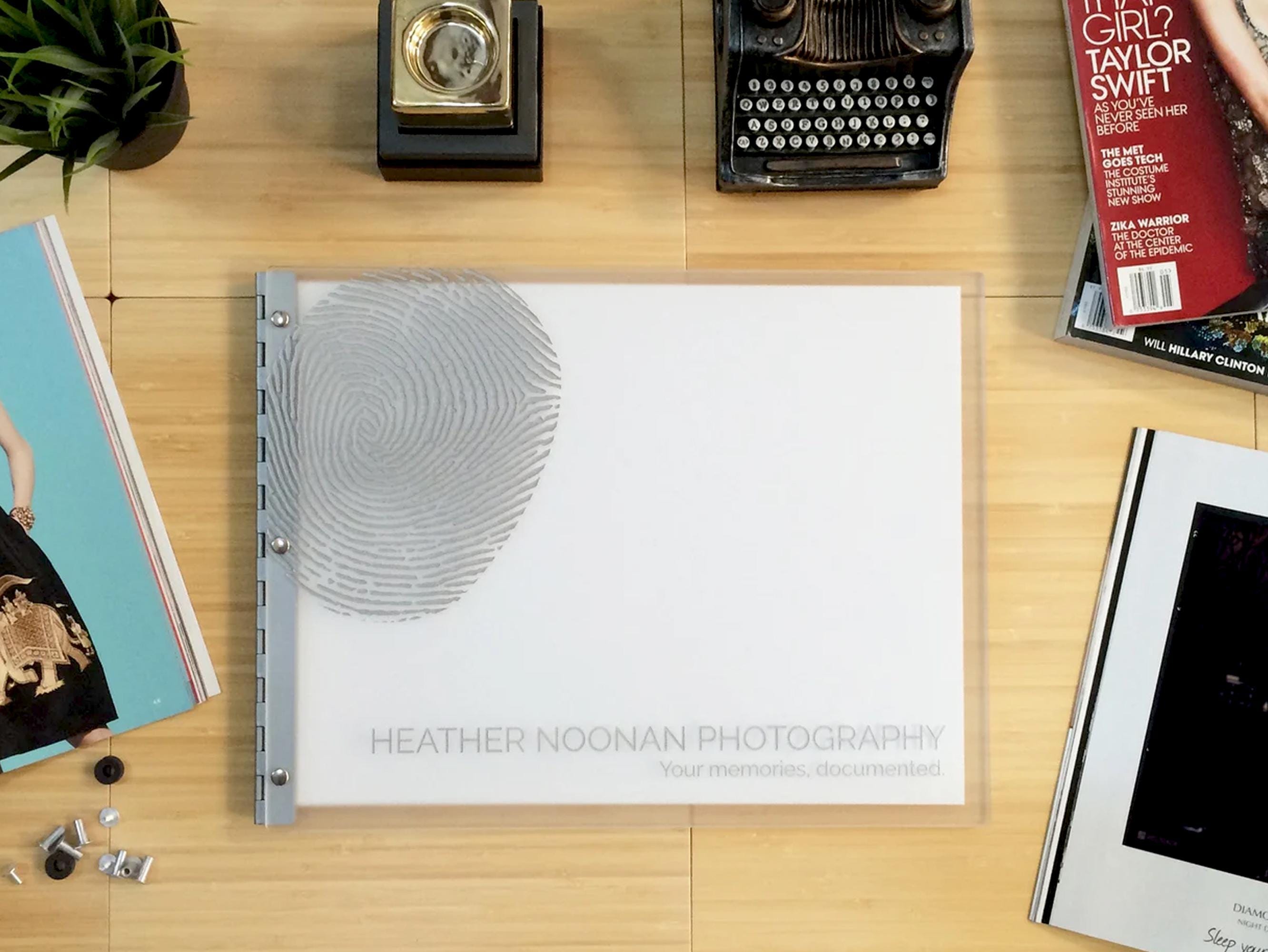 11x14 Landcsape Frosted Clear Portfolio W/ Silver Hardware - Portfolio ...